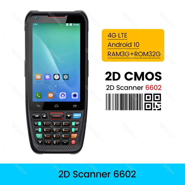 Handheld PDA Android 10 Barcode Scanner com Teclado, Terminal POS ...