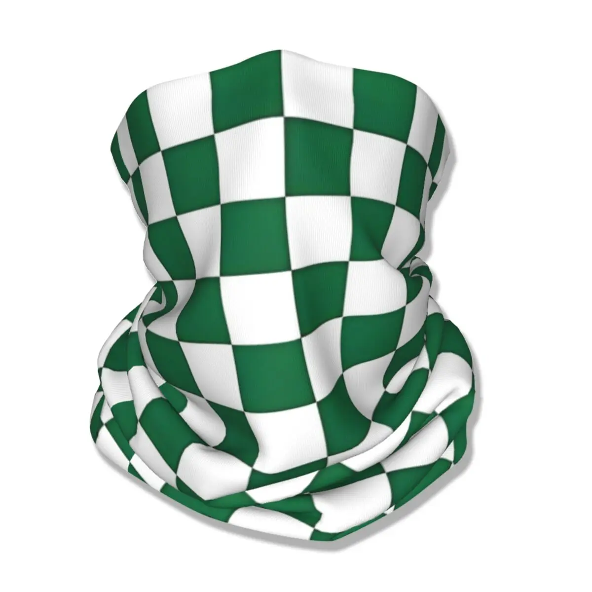 White-And-Cadmium-Green-Checkerboard-Checkered-Bandana-Neck-Gaiter ...