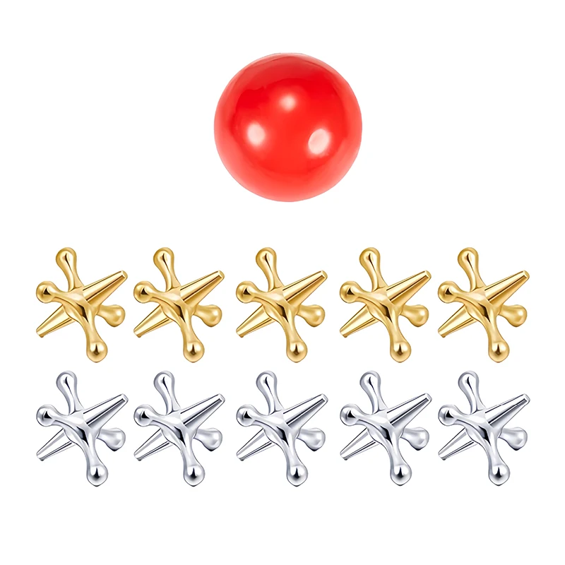 11pcs-set-Metal-Jack-Game-Retro-Game-With-10-Metal-Jacks-And-1-Balls ...