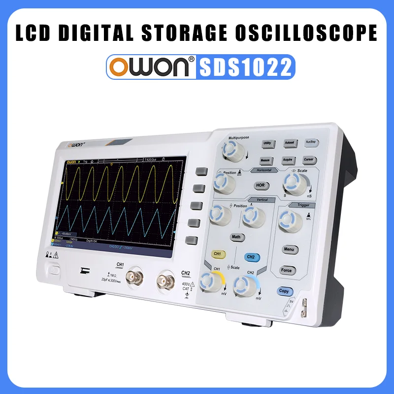 Owon-SDS1022-Digital-Oscilloscope-1GS-S-20MHz-100MS-S-Digital-Storage-Oscilloscope-7-Inch-LCD ...