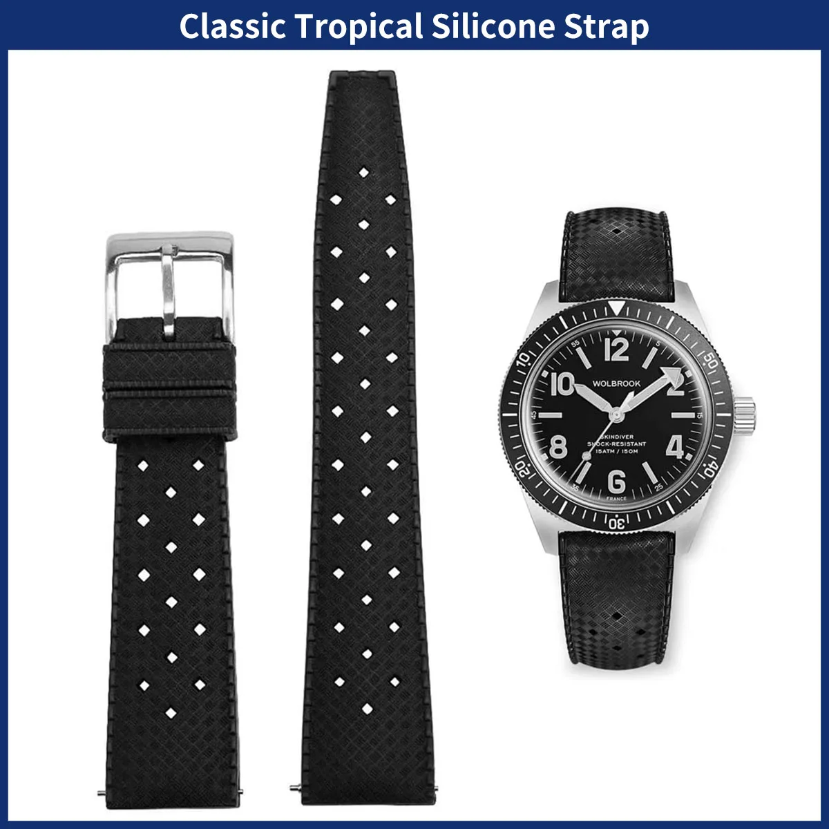 FKM-watch-Strap-20mm-22mm-Tropical-Quick-Release-Rubber-Strap-Smart ...