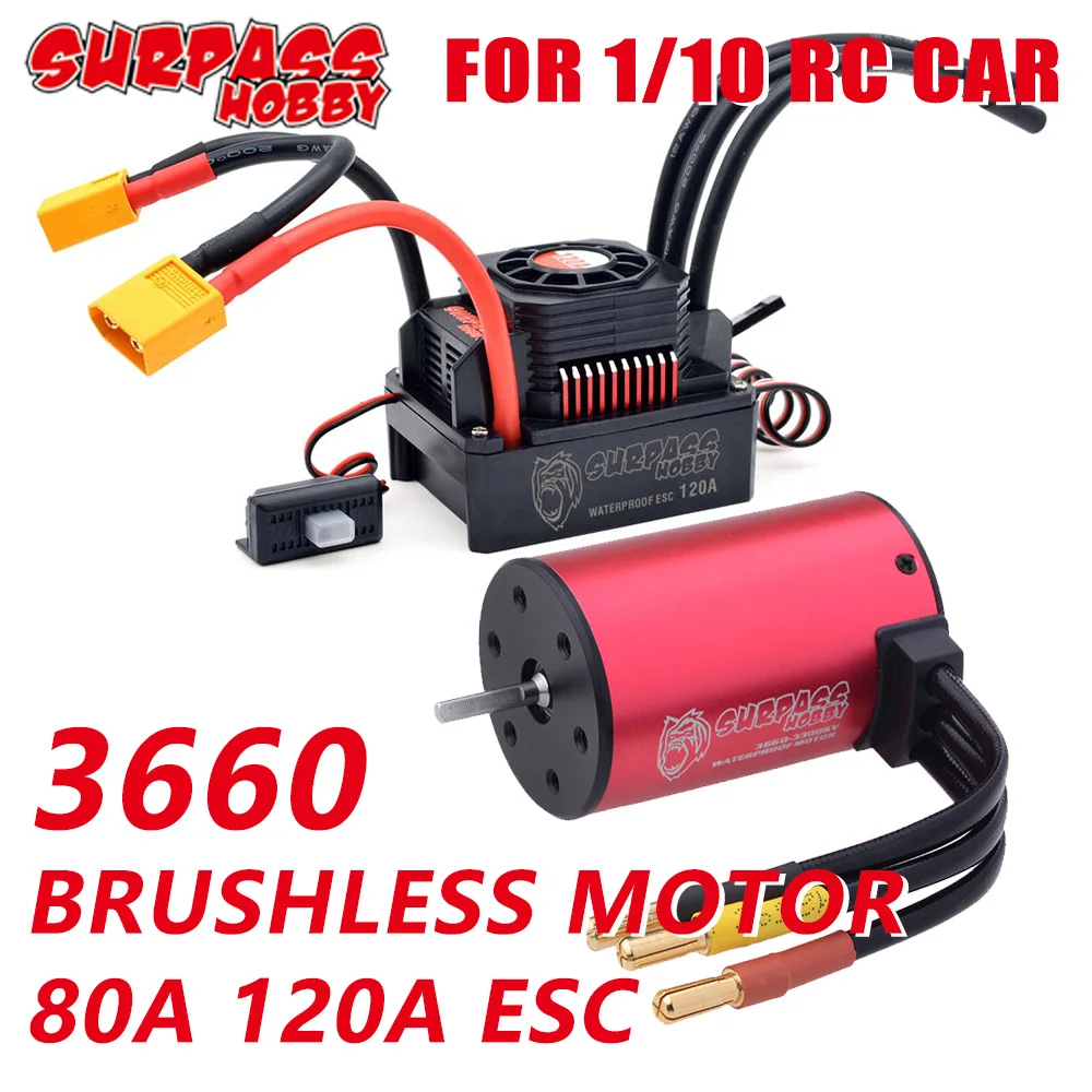 Surpass-Hobby-Waterproof-Brushless-3660-Motor-60A-80A-120A-ESC-for-1-10 ...