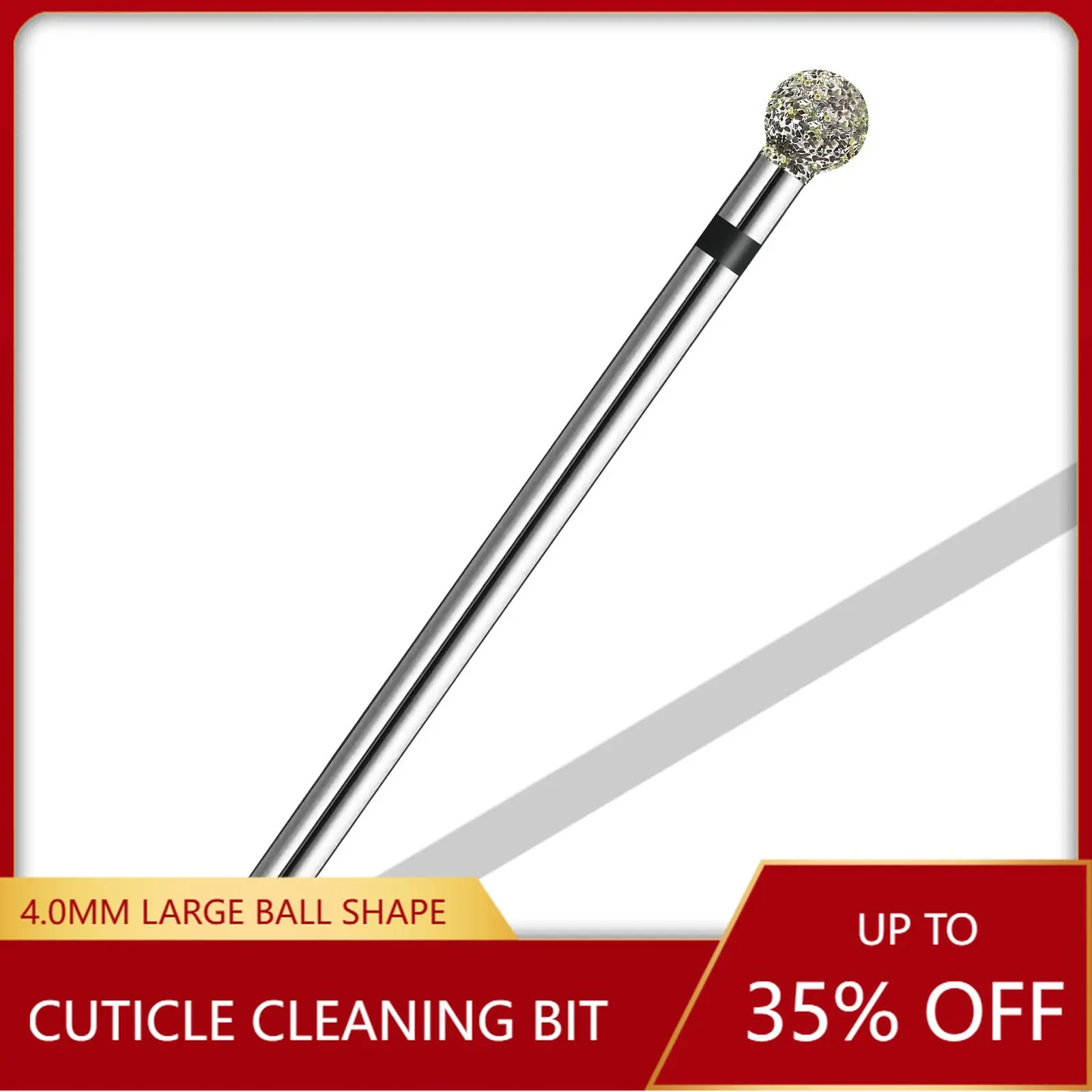 4.0MM Diamond Cuticle Nail Drill Bits Extra Coarse Ball Shape Milling ...