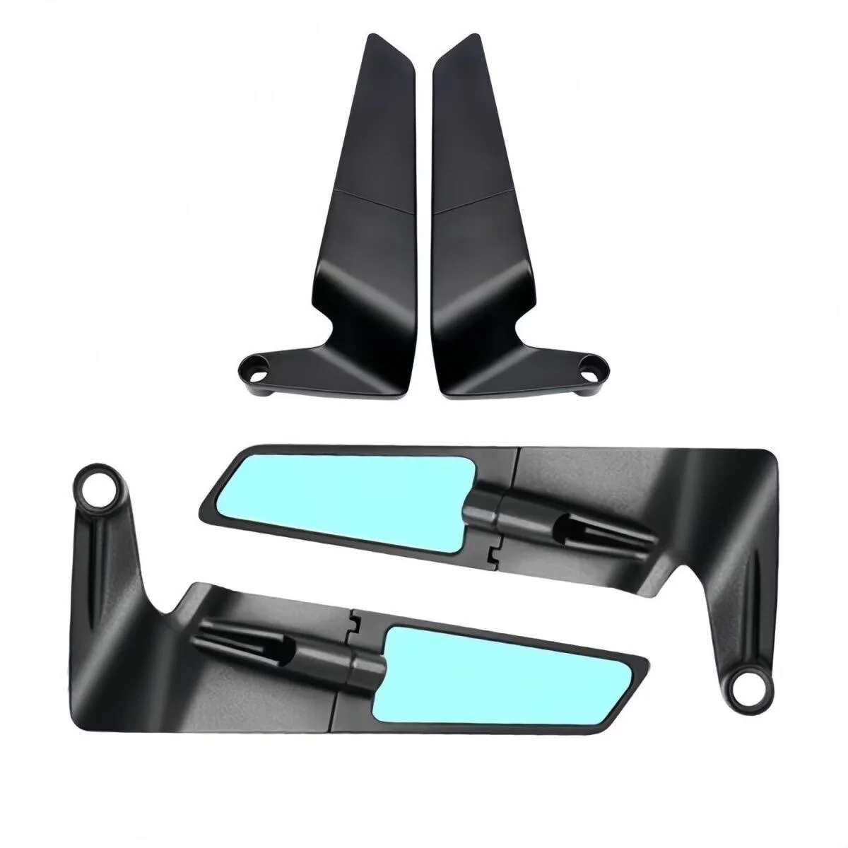 Motorcycle Rearview Mirror Universal Wind Cheating Wing Reflective ...