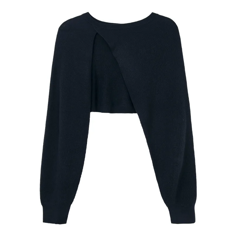 Asymmetrical-Bolero-Shrugs-Cut-Out-Wool-Knitted-Tops-Women-Cropped ...