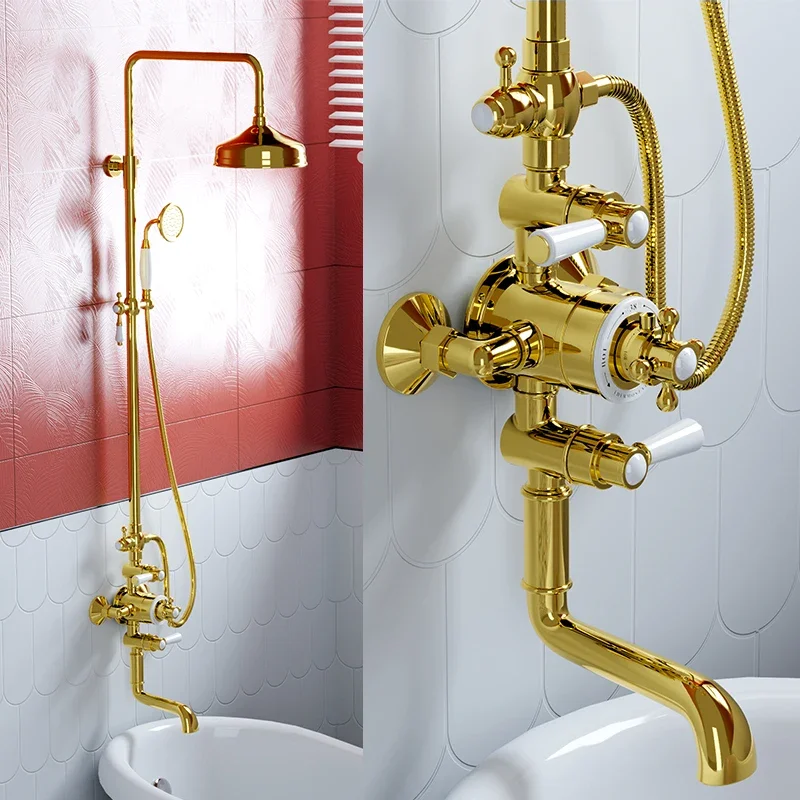 European-Style-Retro-Constant-Temperature-Shower-Head-Set-Thermostat ...