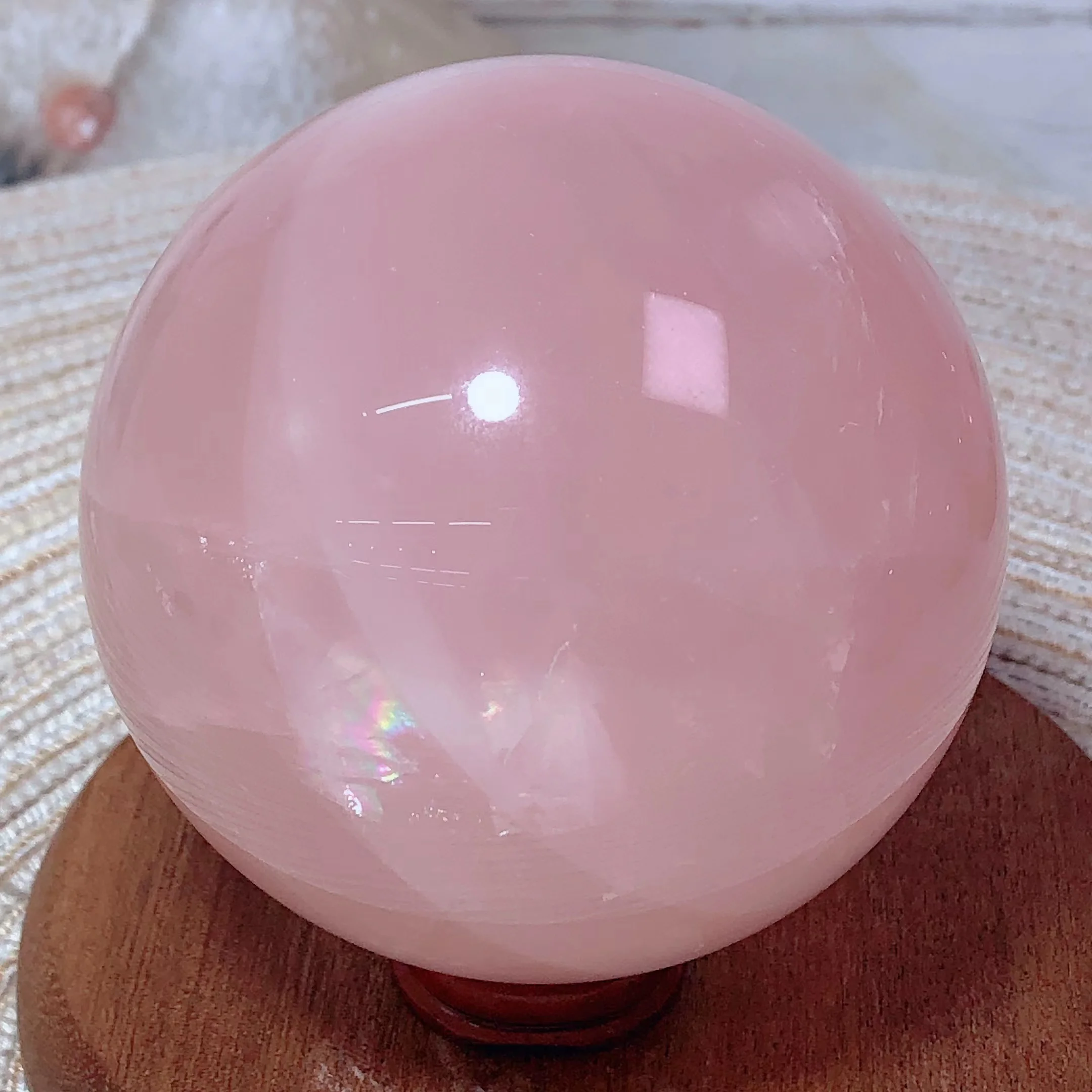Healing-High-Quality-Natural-Crystals-Rose-Quartz-Rainbow-Sphere ...