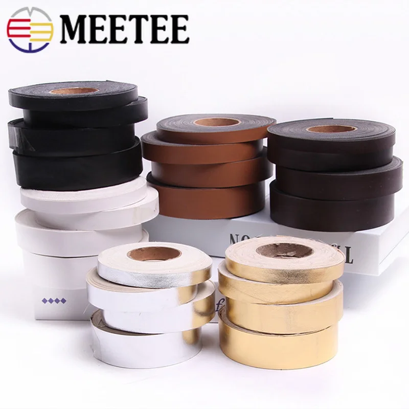 10m 10-50mm Pu Hemming Ribbon Soft Leather Cord Webbing Bag Edge Bow ...