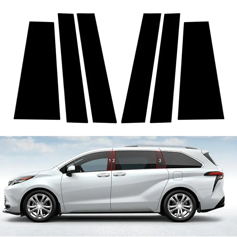 6Pcs-Car-Window-Pillar-Posts-Door-Trim-Sticker-Glossy-Black-Decal-Cover ...
