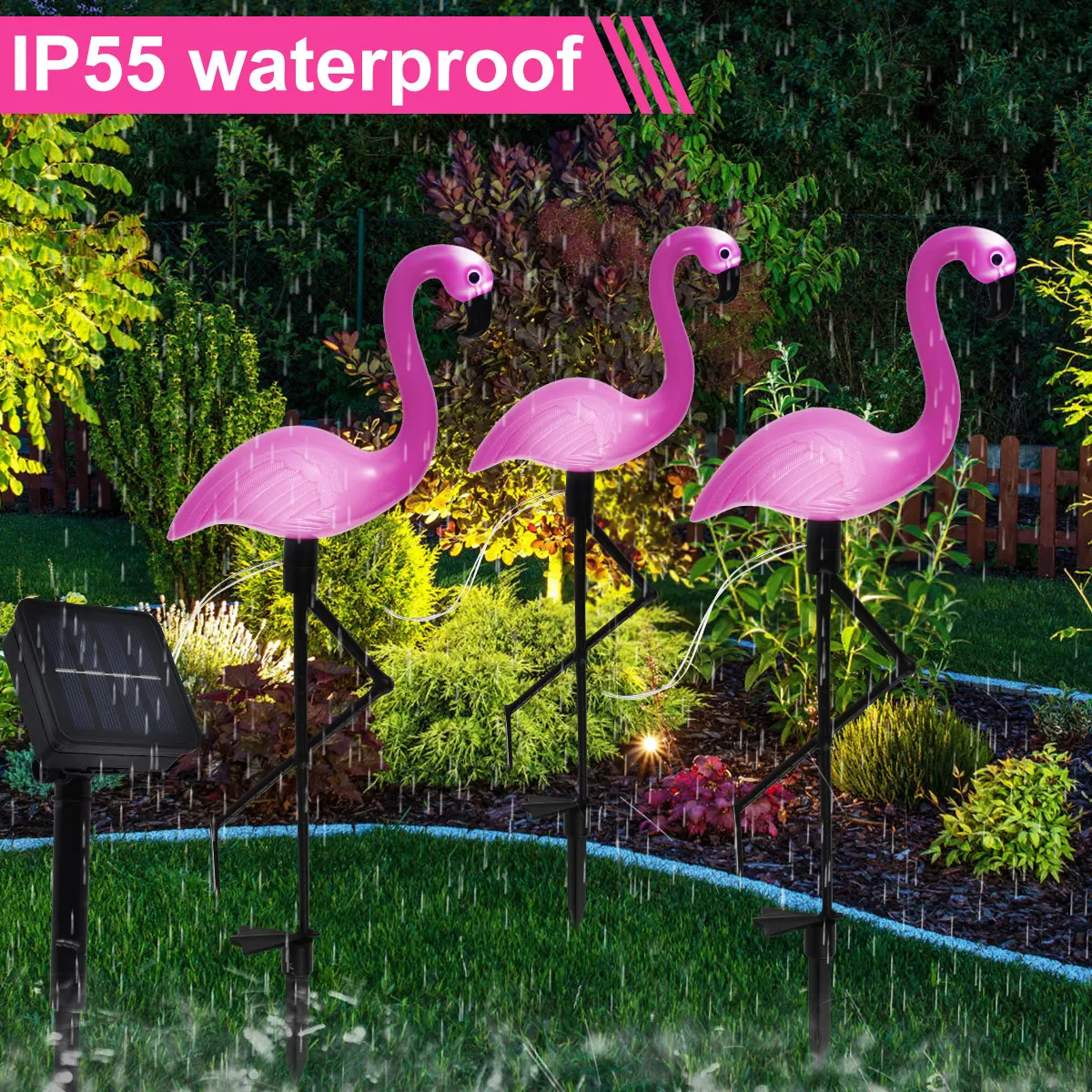 Solar Flamingo Light Ip55 Led Tét Auto Be-/Kikapcsolás Rózsaszín Kerti ...