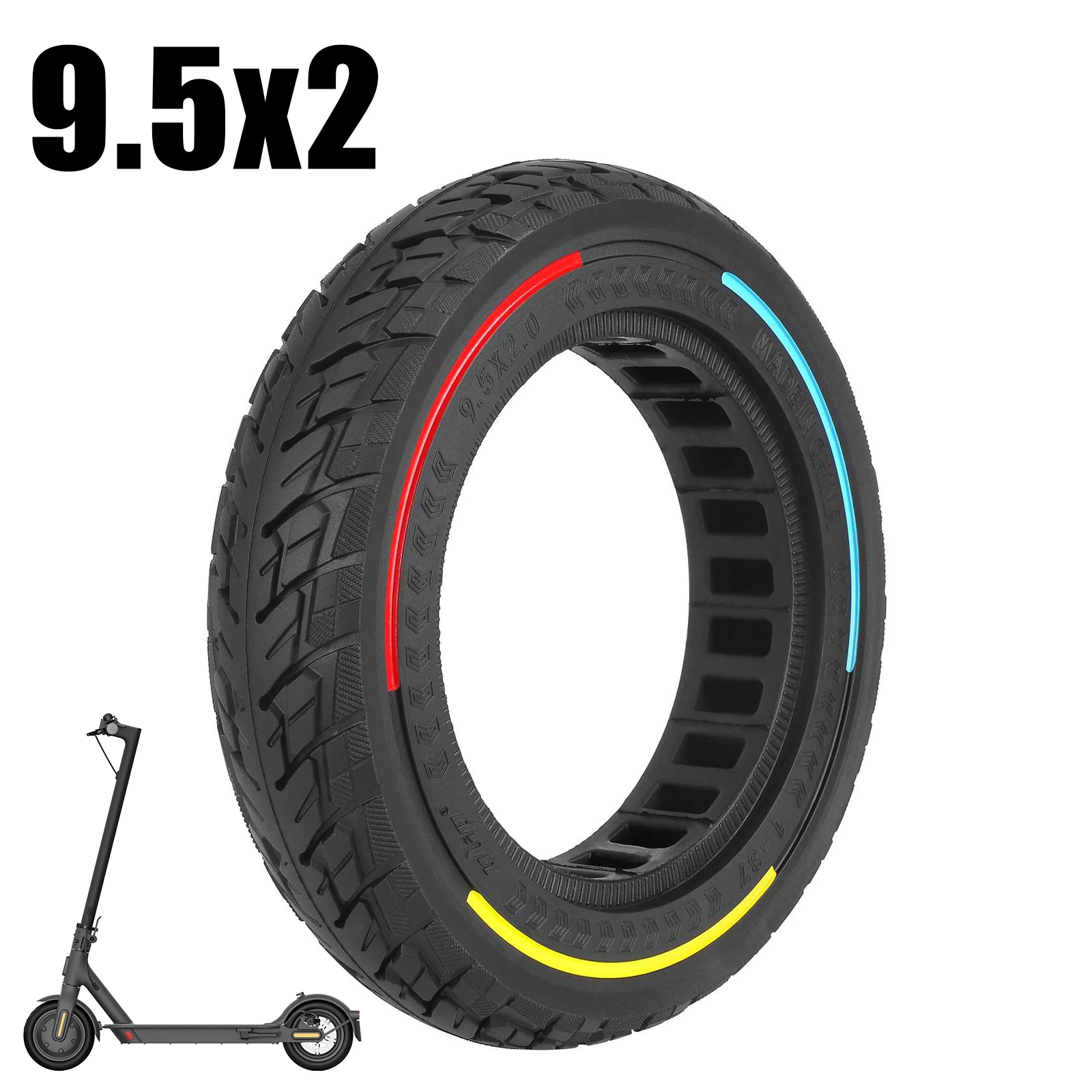 Ulip-9-Inch-9-5x2-Solid-Scooter-Tire-Rubber-Tires-Front-Rear-Wheels ...