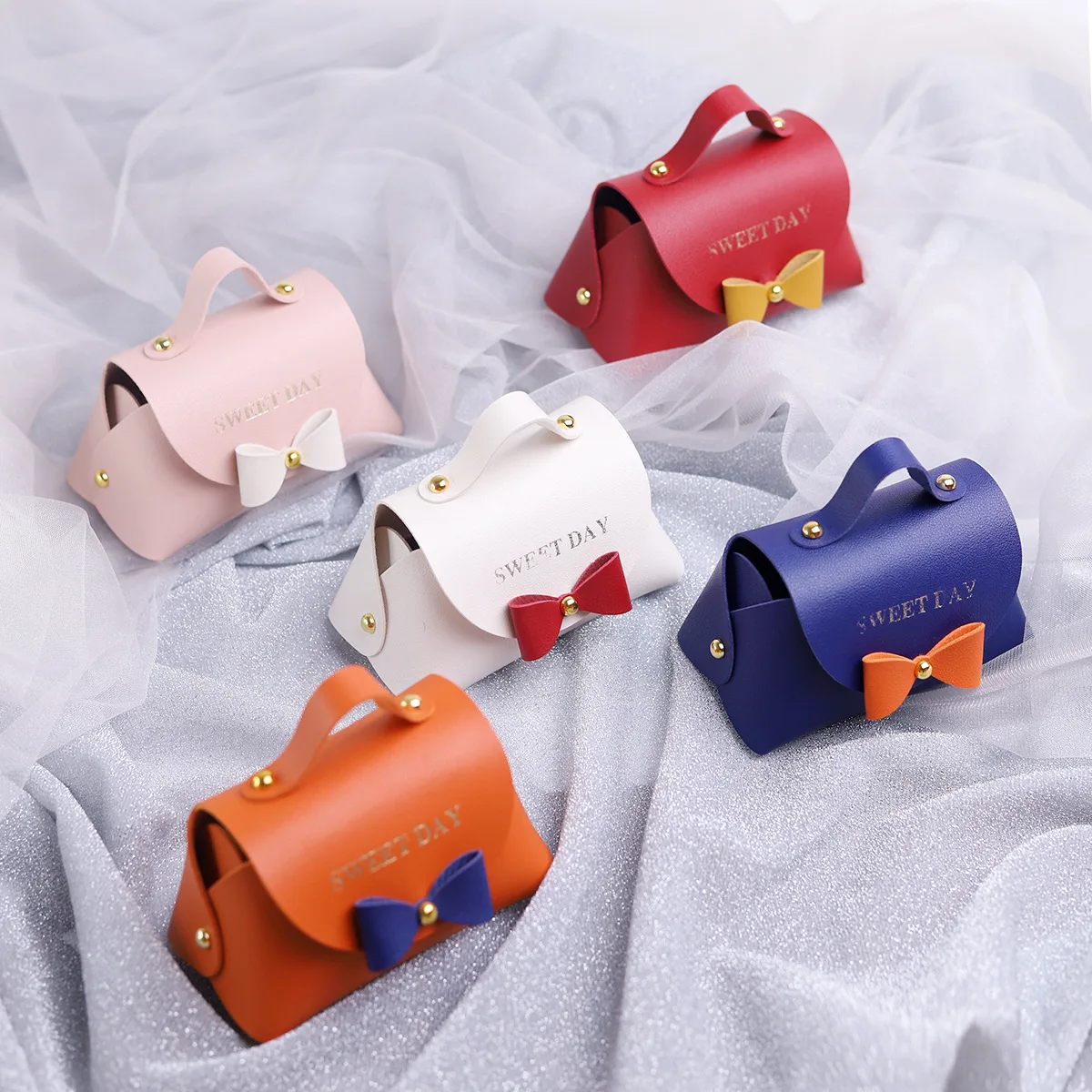 Leather Handbag Gift Bag With Bow Knot Gift Packaging Candy Gift Box ...