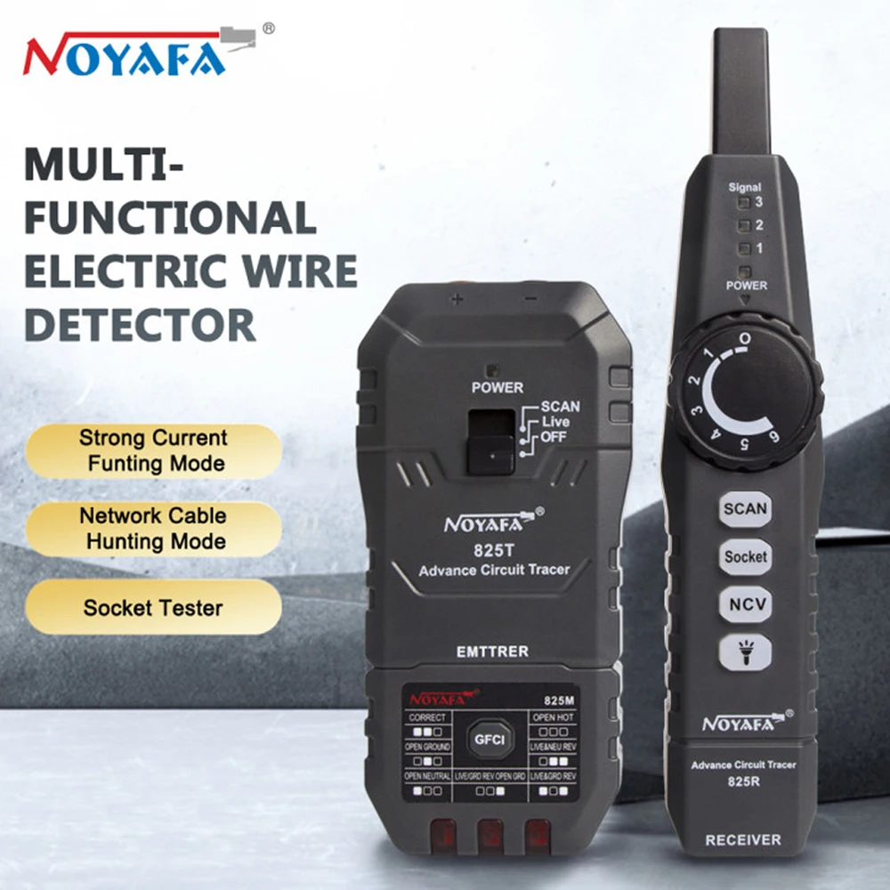 NOYAFA-Localizador de cables subterráneo NF-825, rastreador de cables ...