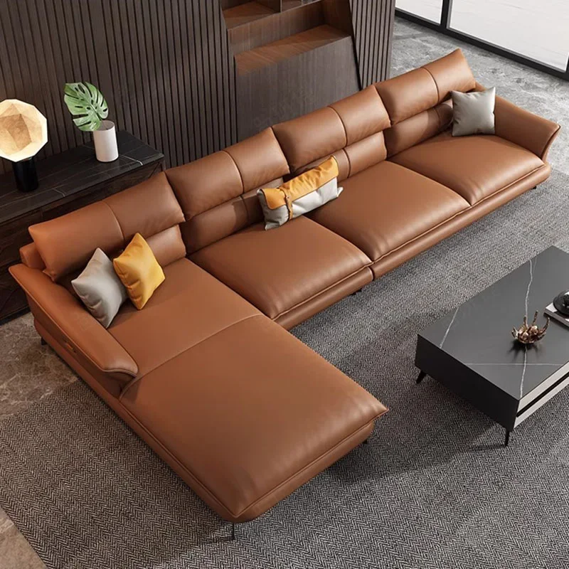 Relaxing-Simple-Fancy-Sofas-Living-Room-Nordic-Leather-Recliner-Puffs ...