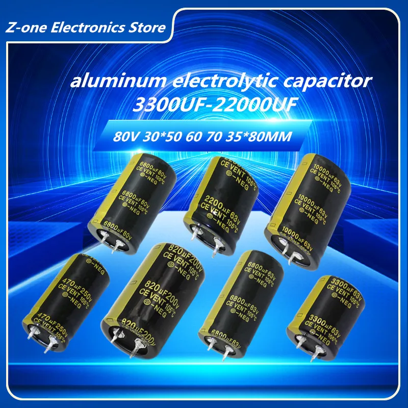2Pcs-Audio-Electrolytic-Capacitor-80V-3300UF-4700UF-6800UF-10000UF ...