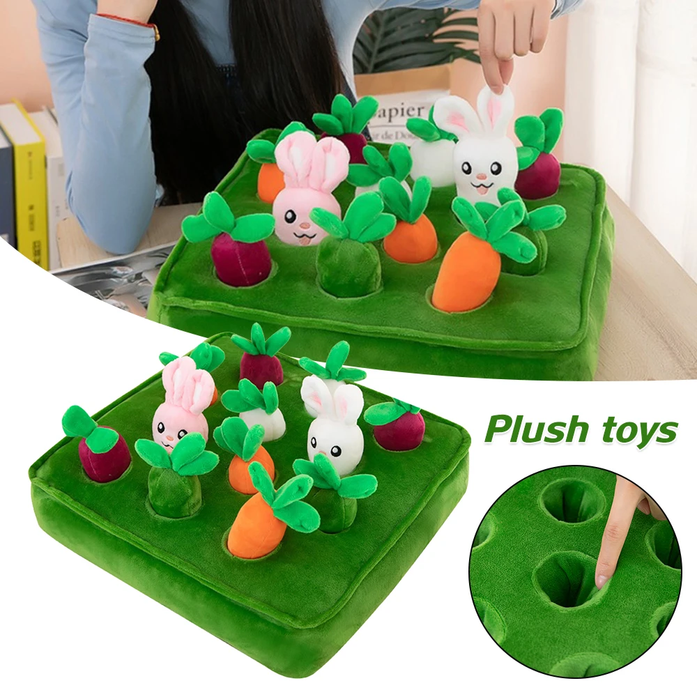 Pull Radish Carrot Toy with 10 Carrots & 2 Rabbits Early Education Toys ...