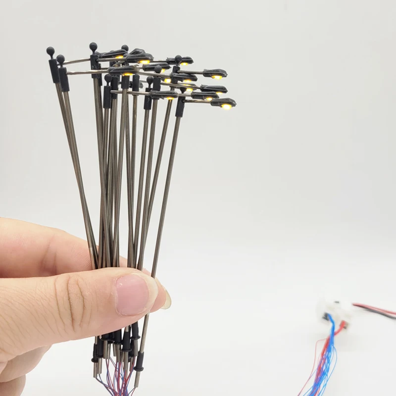 10PCS-1-87-Ho-Scale-Model-Street-Lamps-3V-Led-Lights-Light-Warm-White ...