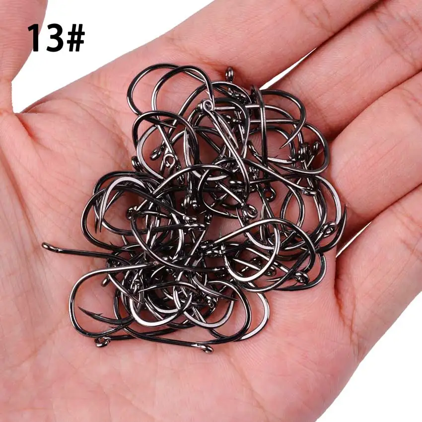 40-100 pcs Circle Fishing Hooks - Various Sizes - Easy Fishing Tackle