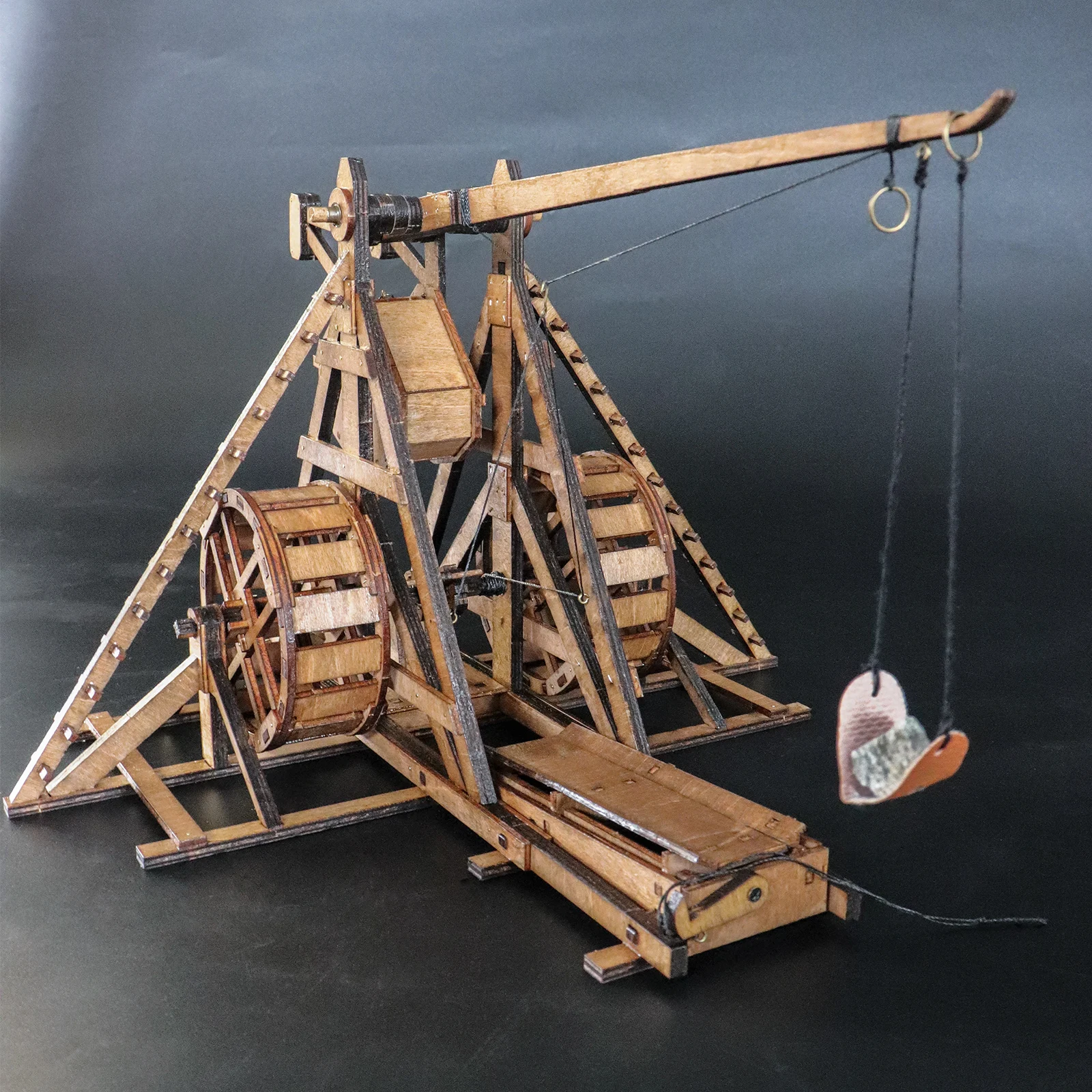 YAQUMW-MINI-Counterweight-Trebuchet-with-Wheels-Europe-Medieval-Siege-Chariot-Catapult-3D-Wooden ...