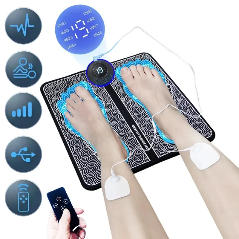Foot-Massager-Stimulation-Pad-Electric-Foot-Massage-With-Remote-8-Mode ...