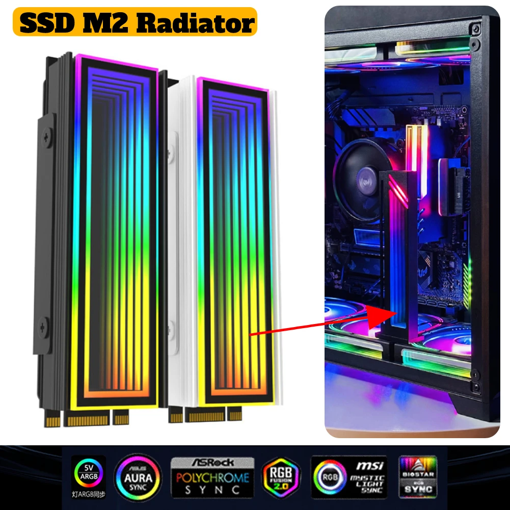 SSD-M2-Radiator-5V-3PIN-ARGB-Sync-Computer-2280-SSD-M-2-Radiator-Heat ...