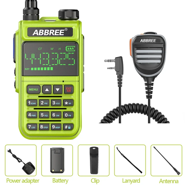 ABBREE AR-518 6 Bands Amateur Ham Two Way Radio 256CH Air Band Walkie ...