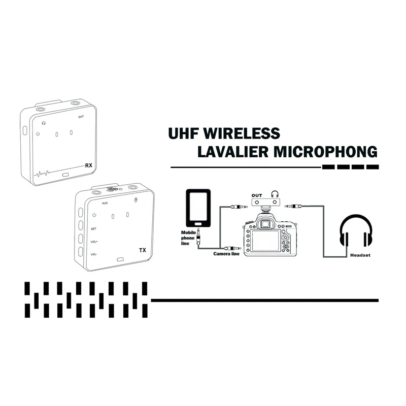 Micro unique-Microphone Lavalier sans fil GO PRO II, caméra, Interview ...