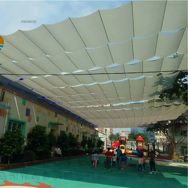 Outdoor-Gazebos-Retractable-Wave-Canopy-Anti-UV-Sun-Shade-Courtyard ...