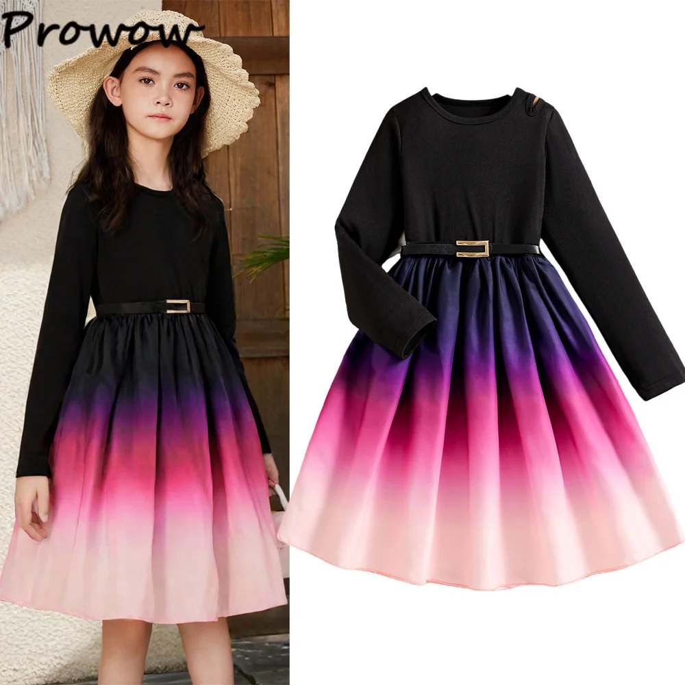 Prowow 8-12 Years Teenage Party Dresses Spring Summer Purple Gradient ...