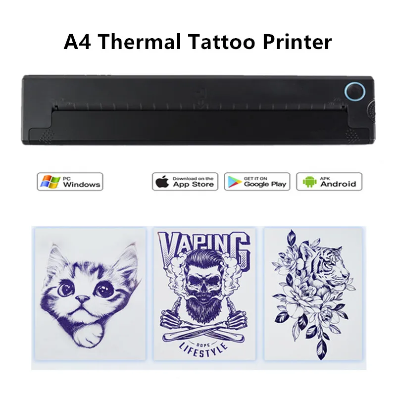 Inkless Bluetooth Tattoo Stencil Transfer Printer A46 Tattoo Printer ...