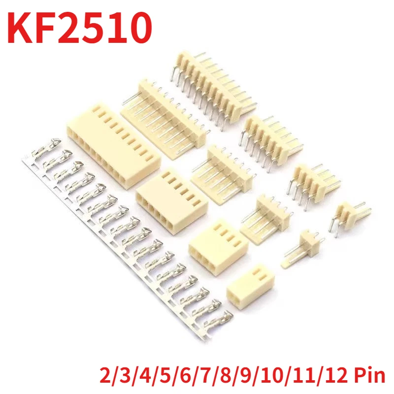 50PCS KF2510 2P 3P 4P 5P 6P 7/8/9/10/11/12 Pin JST Male Female ...