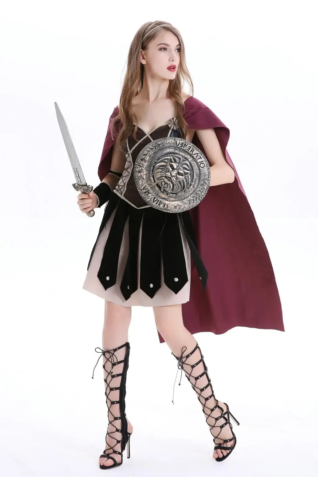 Women-Roman-Gladiator-Costume-Warrior-Princess-Fancy-Dress-Shield-and ...