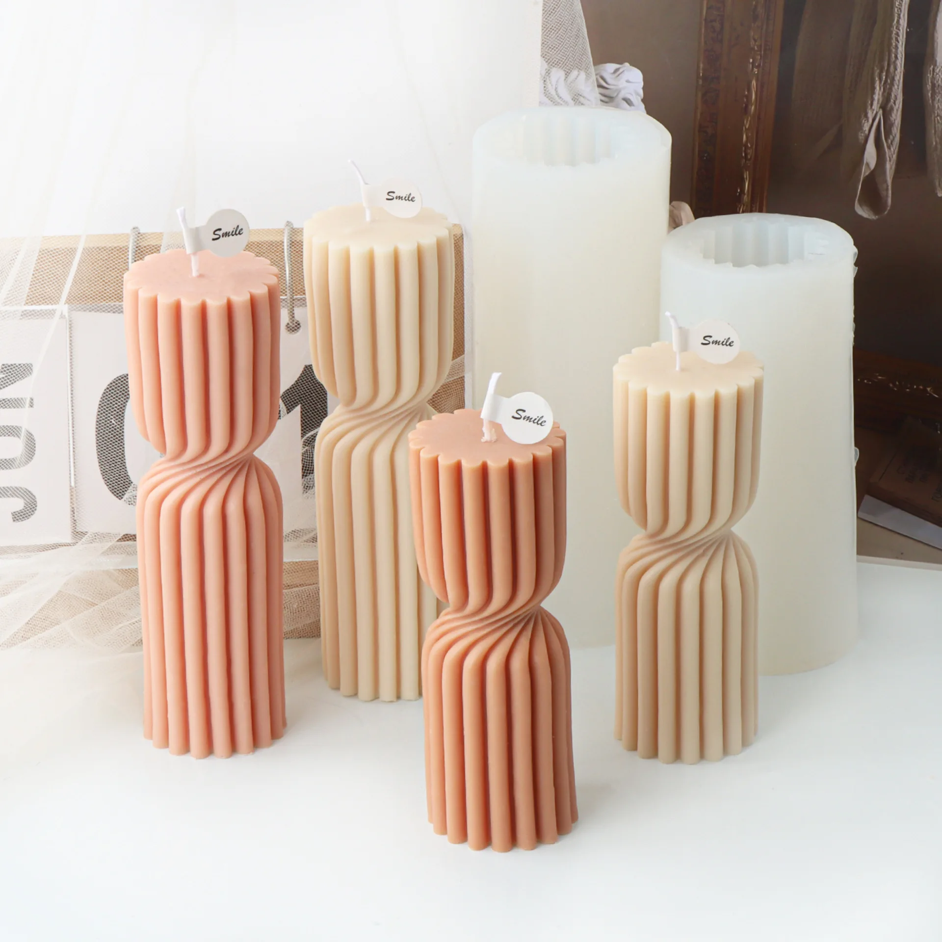 Cylindrical-Tall-Pillar-Candle-Molds-Ribbed-Aesthetic-Twist-Silicone ...