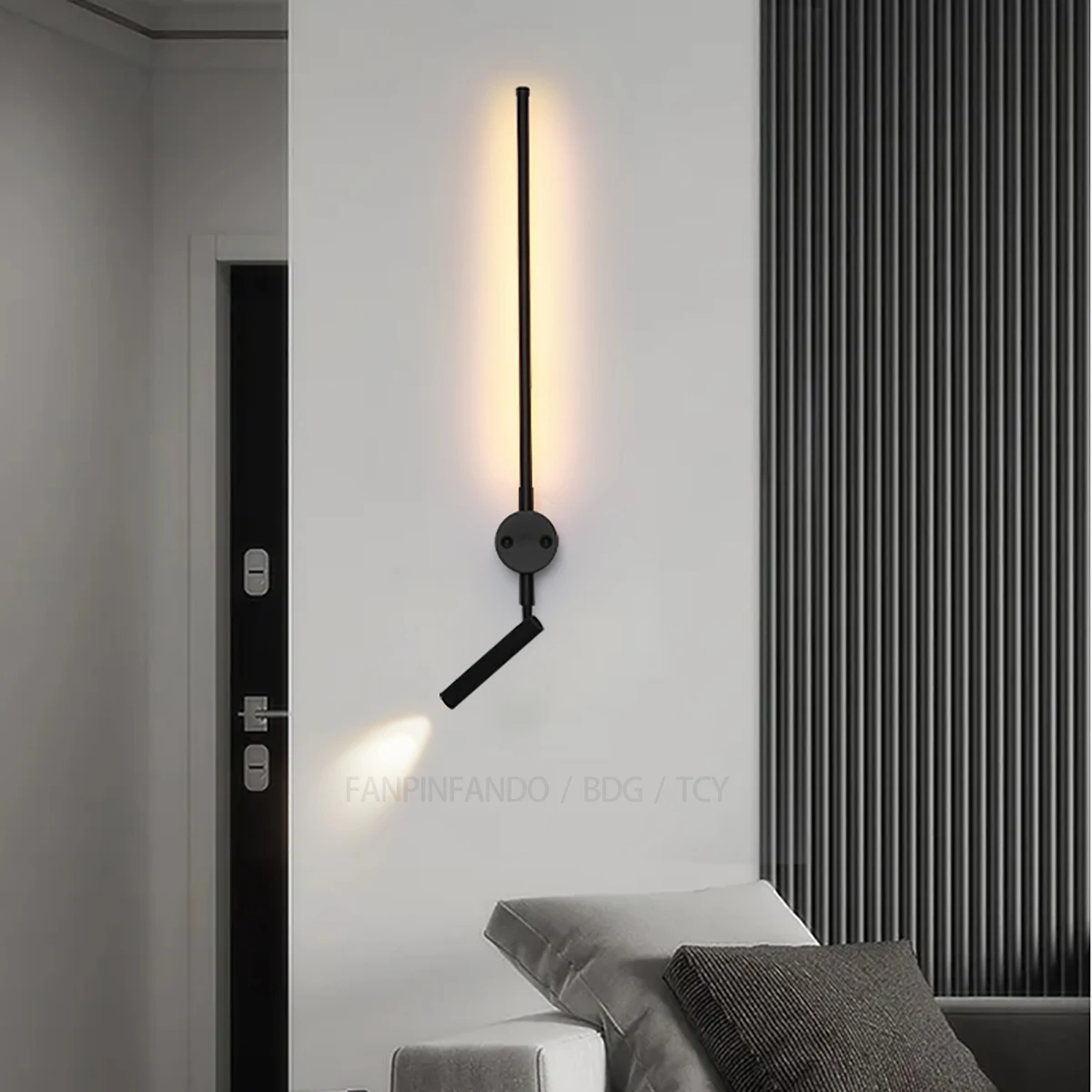 Modern Strip Minimalist Wall Light Bedroom bedside Hall Home Wall Lamp ...