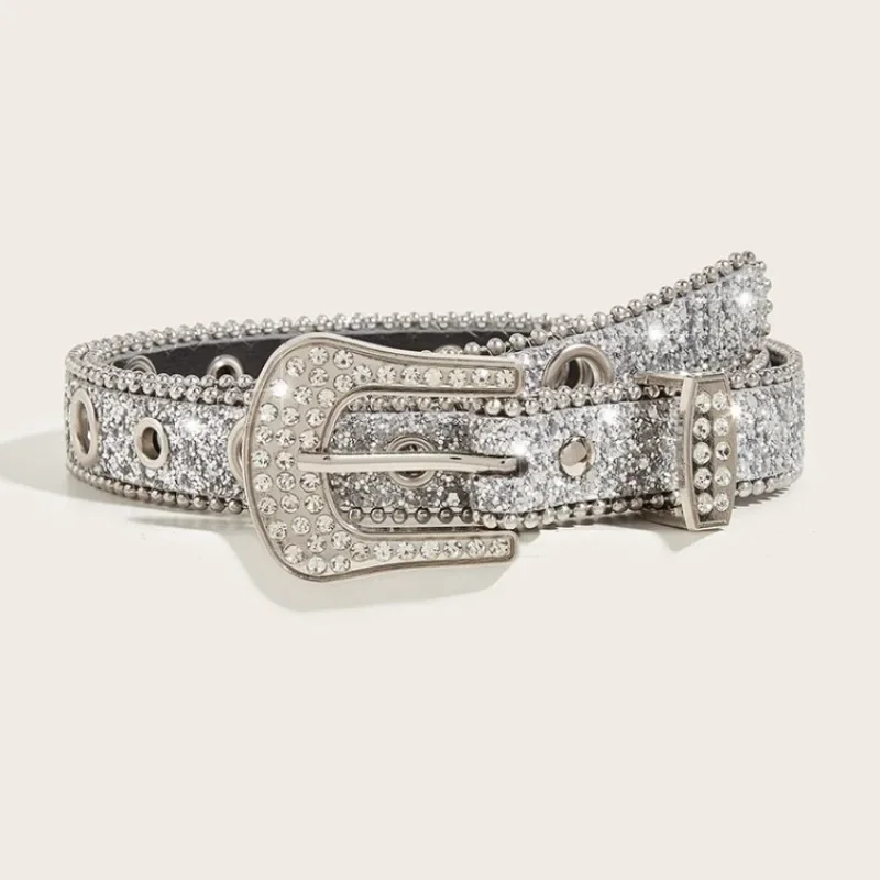 Silver-Rhinestone-Belt-Women-s-Belt-Brand-Punk-Y2k-Metal-Buckle-Sequin ...
