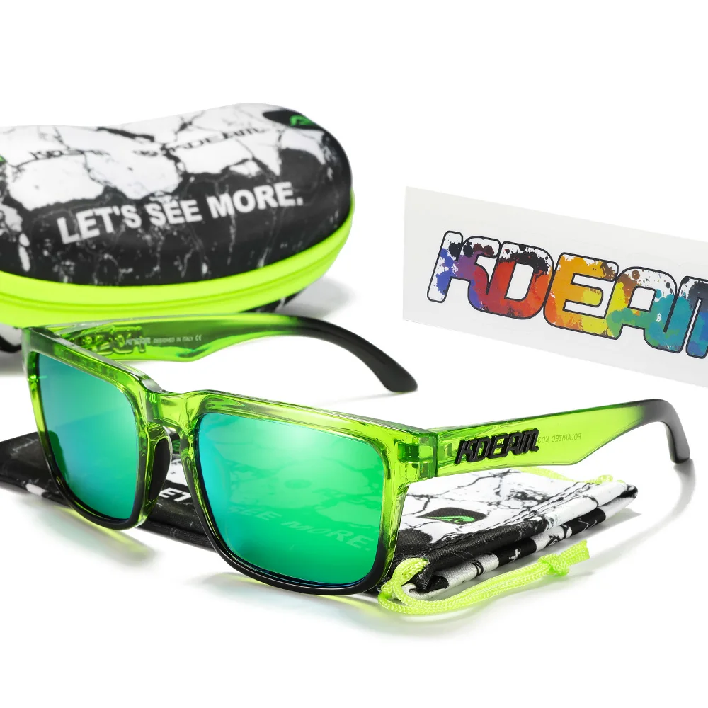KDEAM Men's Polarized Sunglasses Square Casual Outdoors Sun Glasses ...