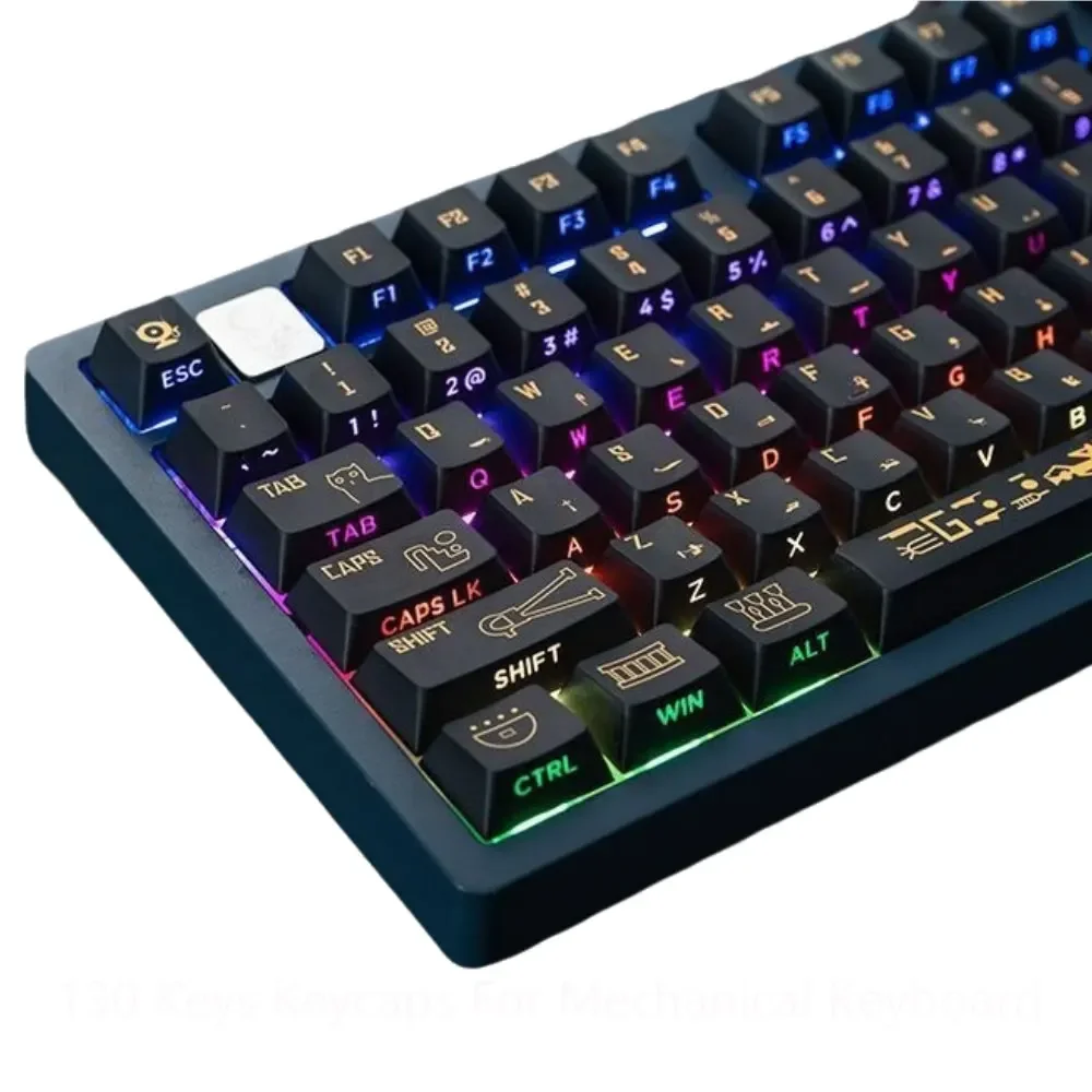 130-Keys-Morse-Code-Side-Word-Keycaps-Cherry-Height-PBT-Thermal ...