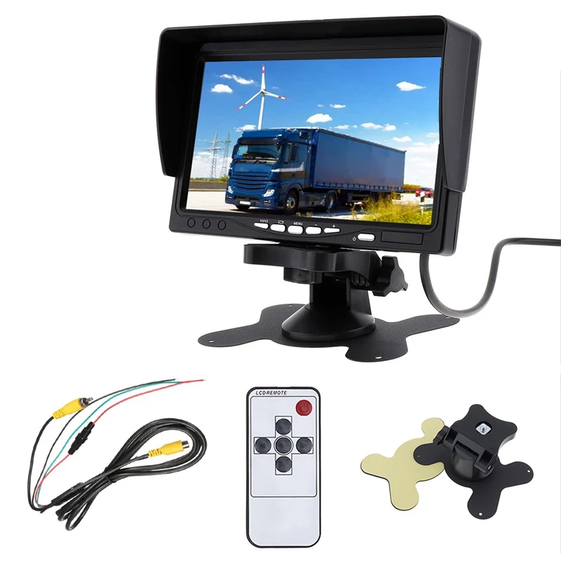 12v-24v 7 Inch Tft Lcd Color Hd Monitor For Car Truck Cctv Reverse Rear ...