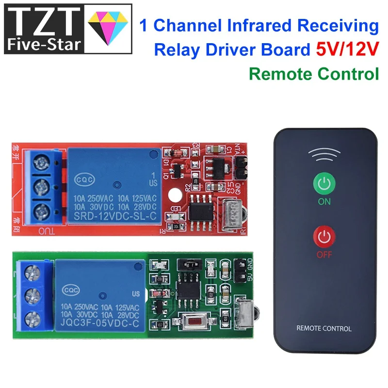 IR 1 Channel Infrared Receiver Driving Switch Relay Driver Module Board ...