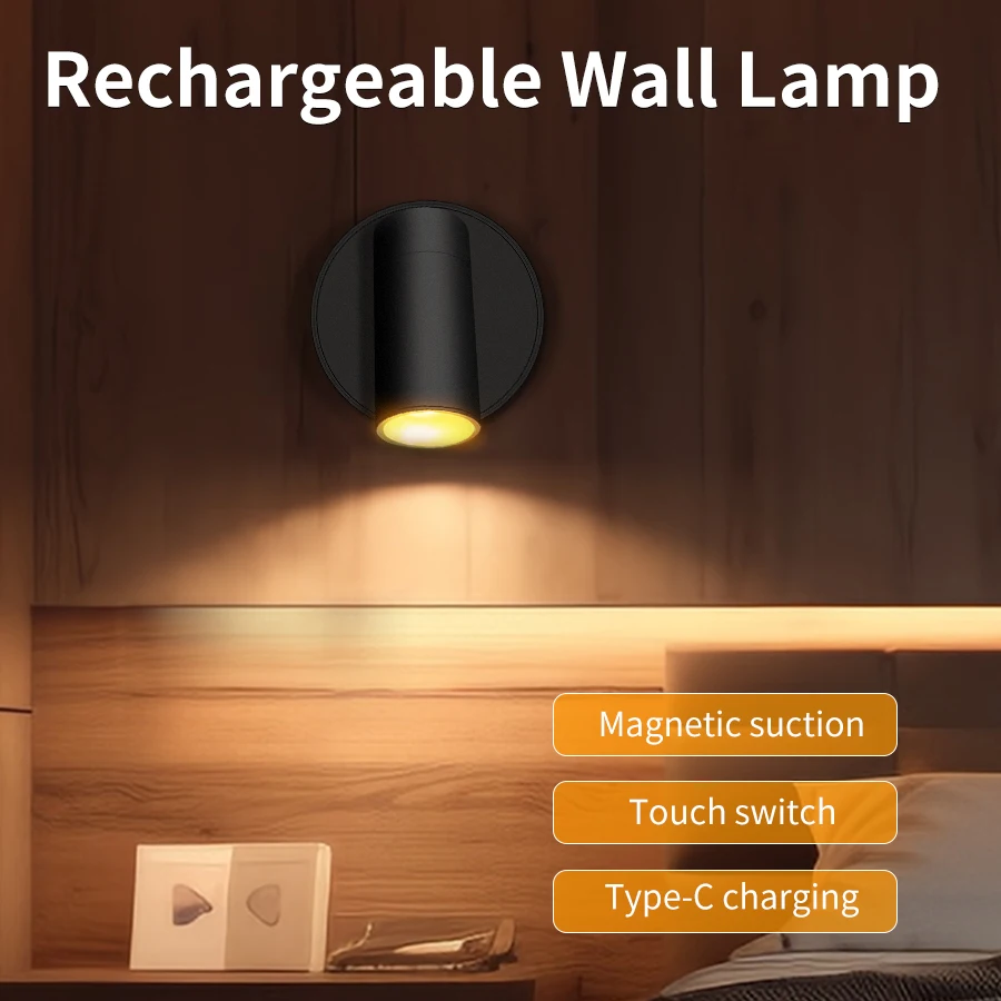 Rechargeable-LED-Wall-Lamp-Touch-Switch-Wireless-Non-Punching-Magnetic ...