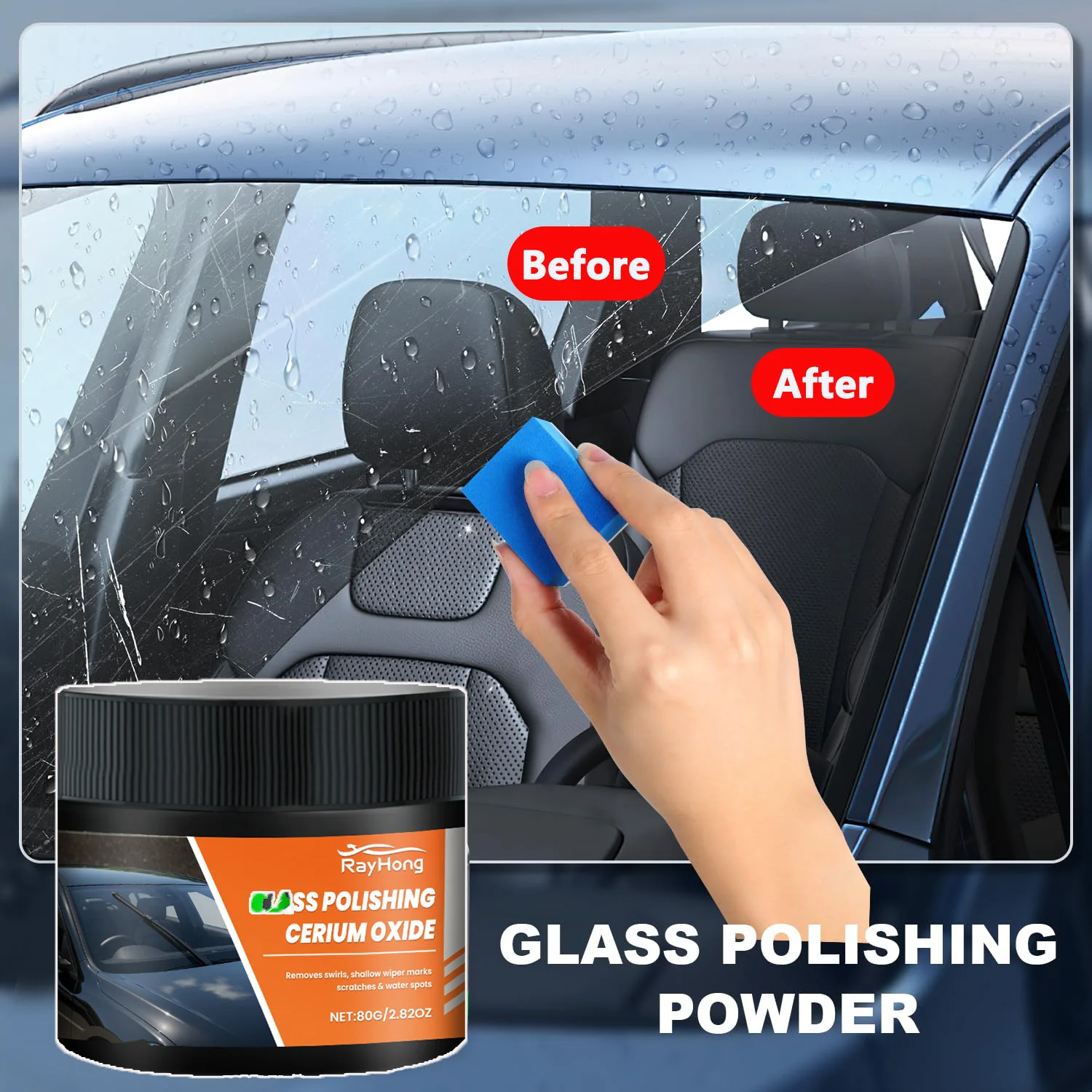 Car Windshield Glass Polish Cerium Oxide Powder Auto Window Polishing ...