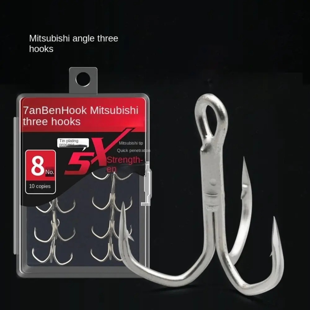 10Pcs-Treble-Jig-Fishhooks-Sharpened-Fishing-Tackle-Barbed-Hooks-Lure ...