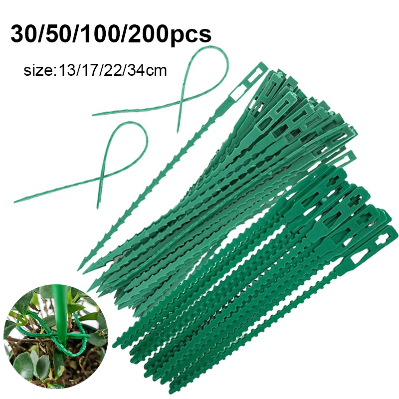 13/17/22/34cm Adjustable Plastic Plant Cable Ties Reusable Shrub ...