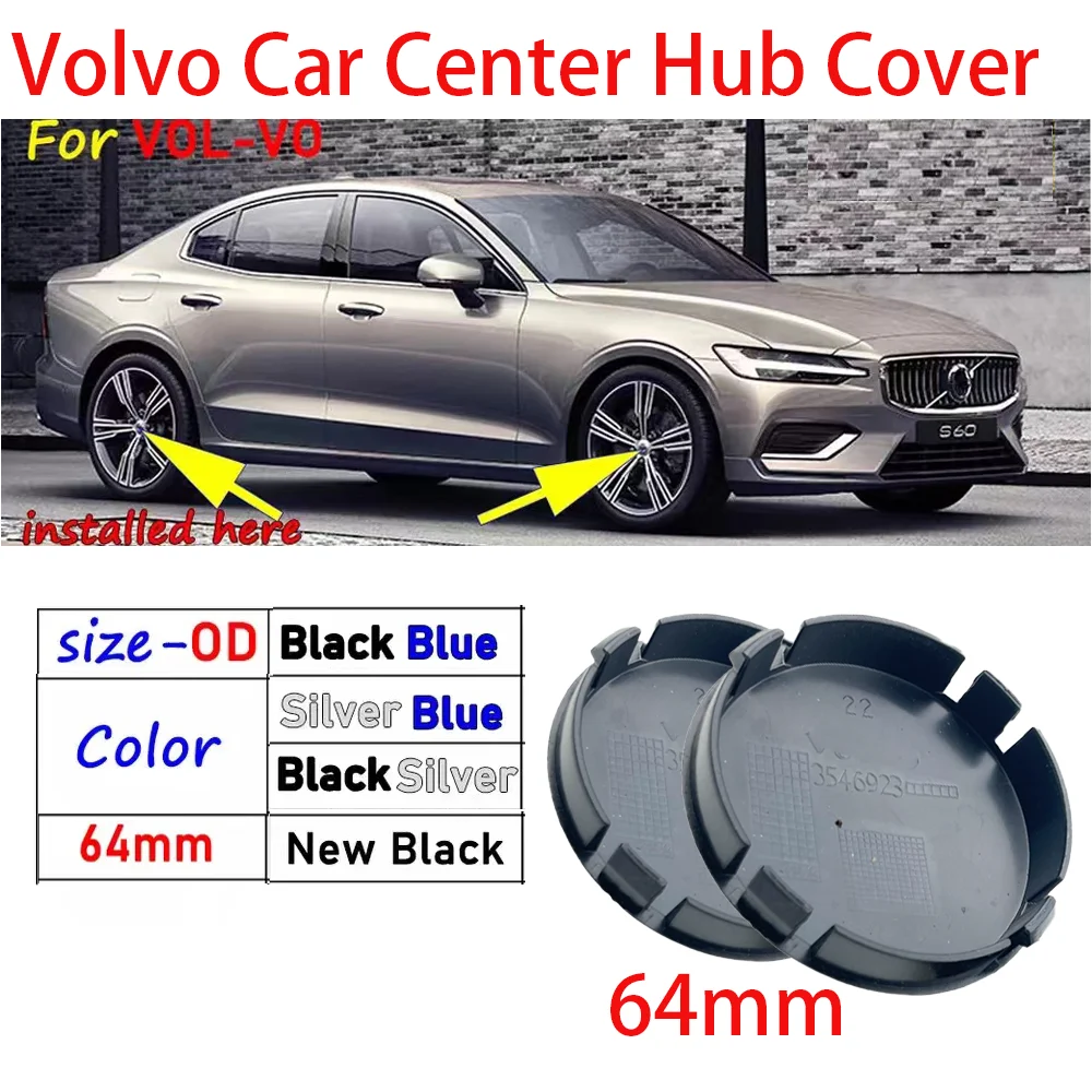4pcs-64mm-60mm-Car-Wheel-Center-Caps-For-Volvo-XC90-XC70-XC60-V40-V50 ...
