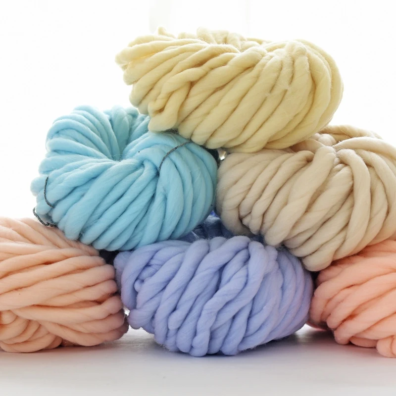 1Pc 250g Super Chunky Yarn hand knitting Bulky Arm Knitting line Roving ...