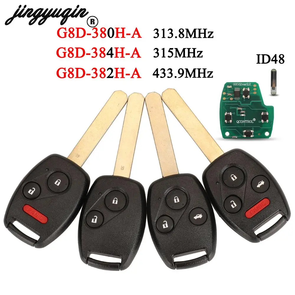jingyuqin ID48 Chip Smart Remote Key 313.8/315/433.92Mhz For Honda ...