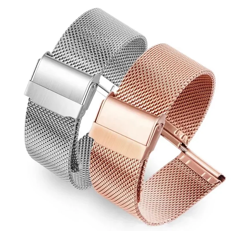 18mm 20mm 22mm 24mm Milanese Watchband Universal Stainless Steel Metal ...