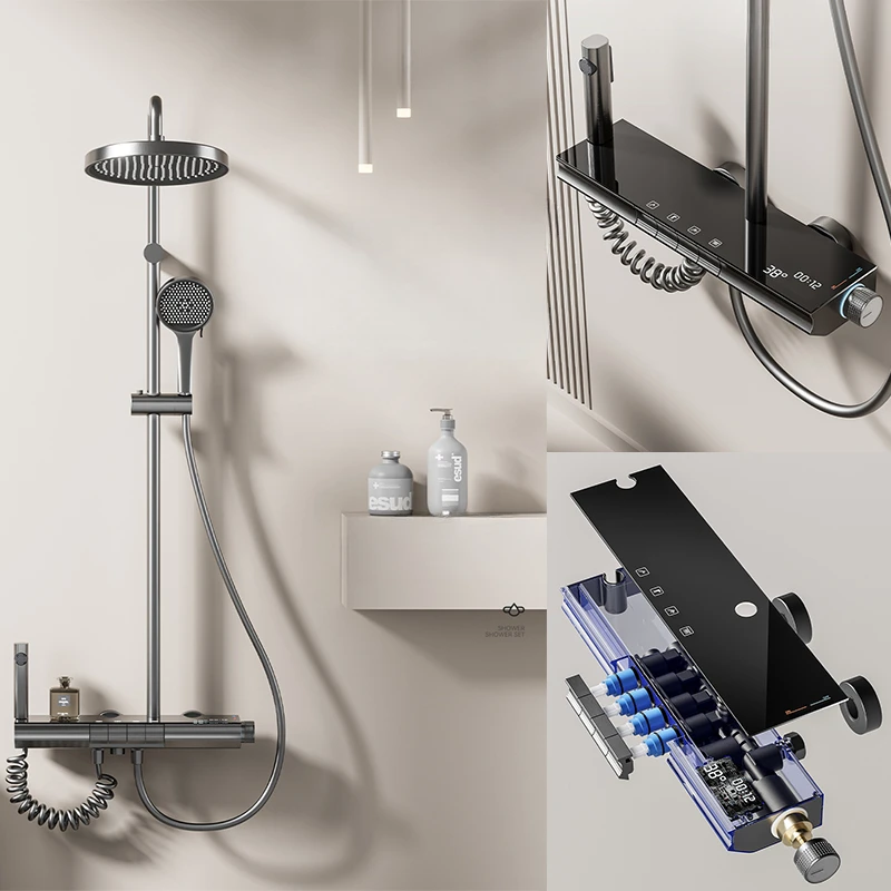Bathroom-Wall-Mount-Rainfall-Pressurized-Shower-System-4-Ways-Water ...
