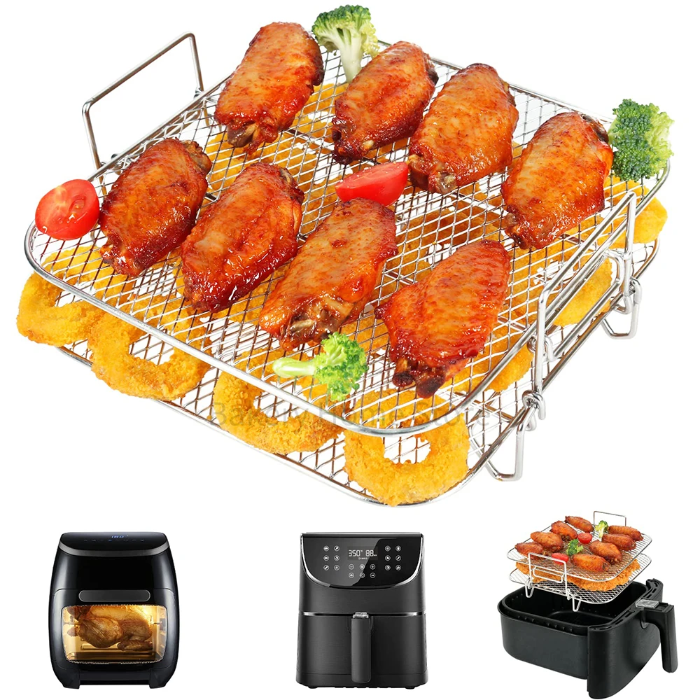 8inch-Square-Air-Fryer-Rack-Stainless-Steel-Grill-Dehydrator-Racks ...