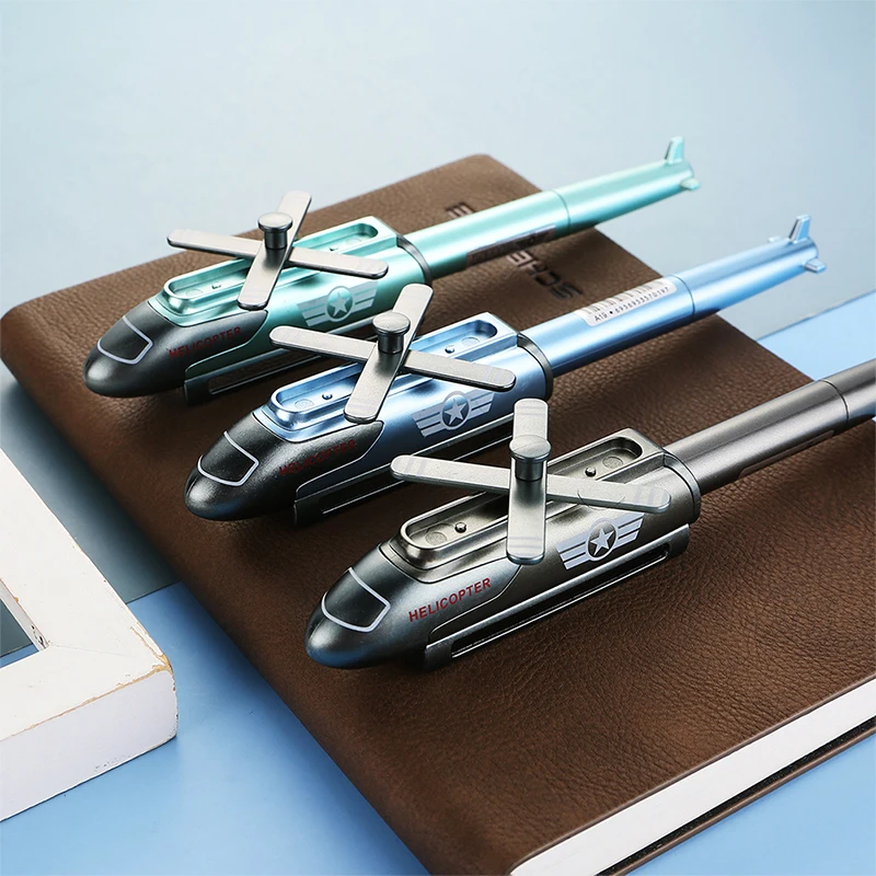 1Pcs Creative Helicopter Metal Gel Pen 0.5mm Writing Novelty Kids Toys ...